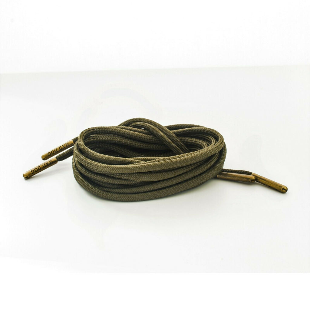 OD Green Shoe Laces | 550 Paracord Steel Tip | Mad Dog Laces