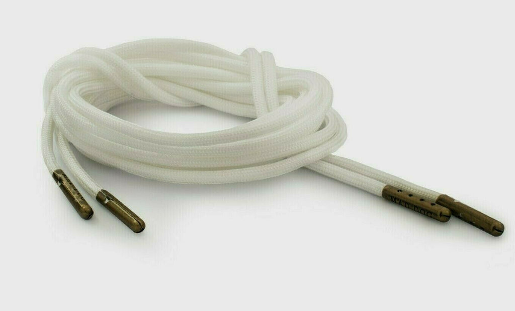 White Boot Laces *Guaranteed for Life* 550 Paracord Steel Tip