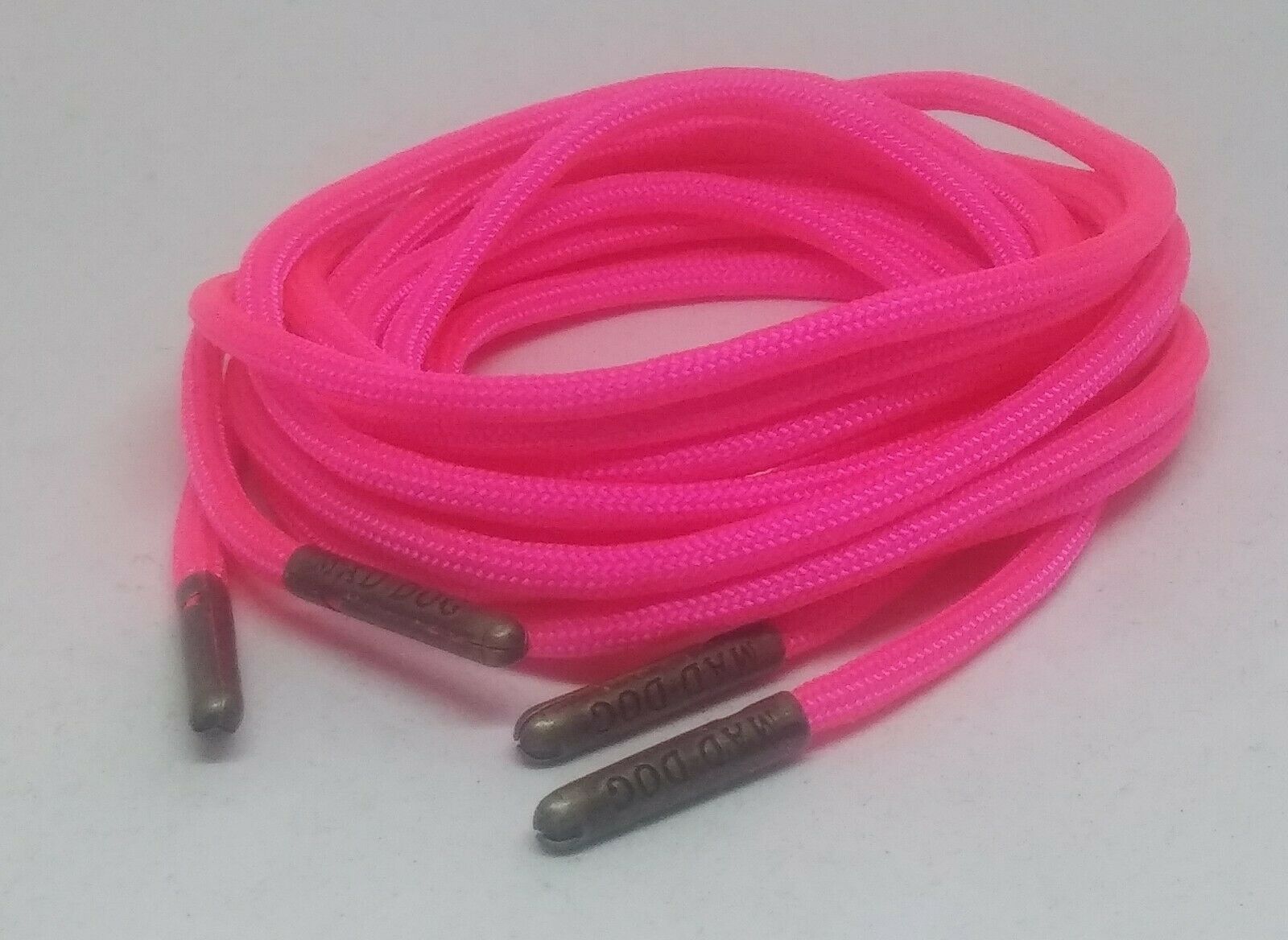 Neon Pink Shoe Laces | 550 Paracord Steel Tip | Mad Dog Laces